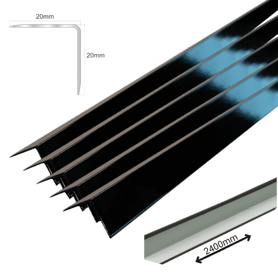 Set of 5 - Black Perimeter Angle Trim Section 2400mm x 20mm – Ceiling Store